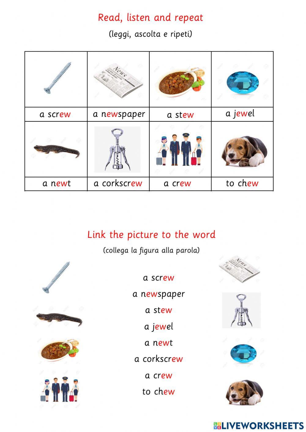 Sound EW worksheet | Live Worksheets