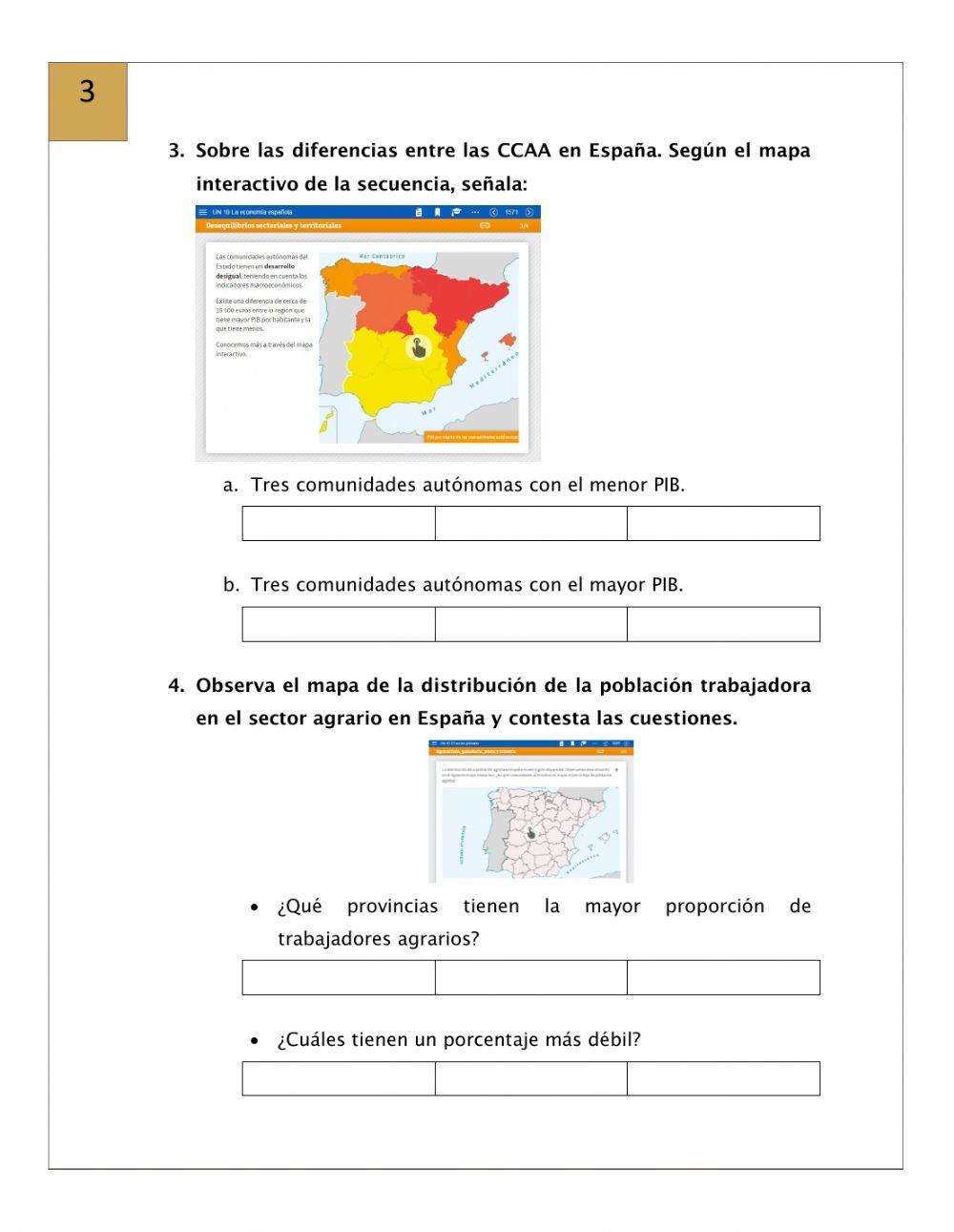 Economía españo… | Free Interactive Worksheets | 967516