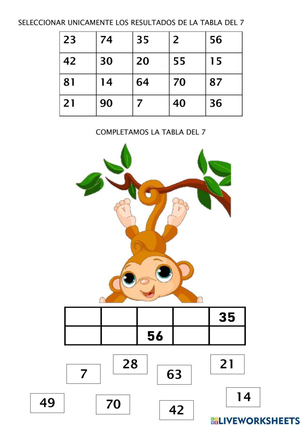 Tabla del 6 y 7 | Free Interactive Worksheets | 1046674