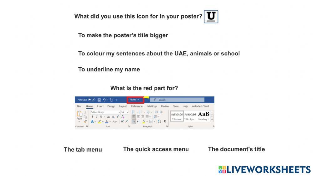 Ms-Word Practice | Free Interactive Worksheets | 1045087