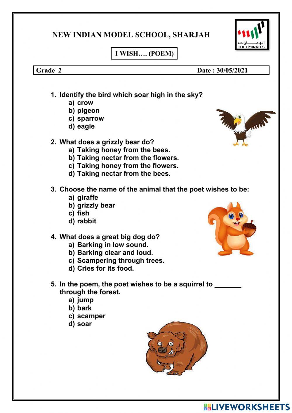 1045148 | I wish poem | HannaGulzar | LiveWorksheets