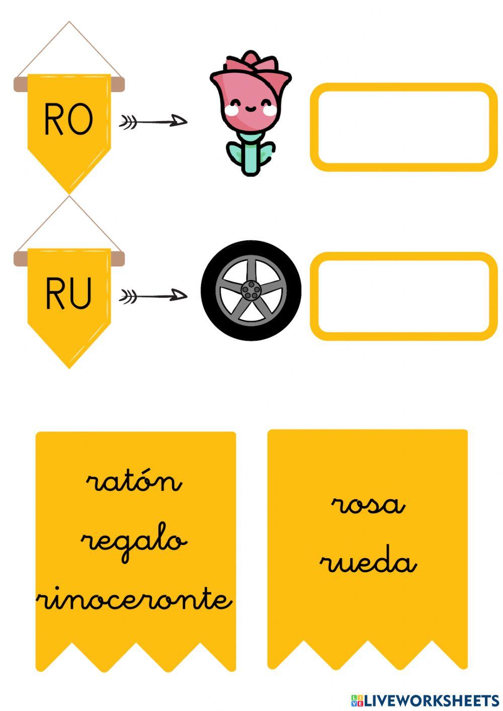 Sílabas letra R | Free Interactive Worksheets | 1836131