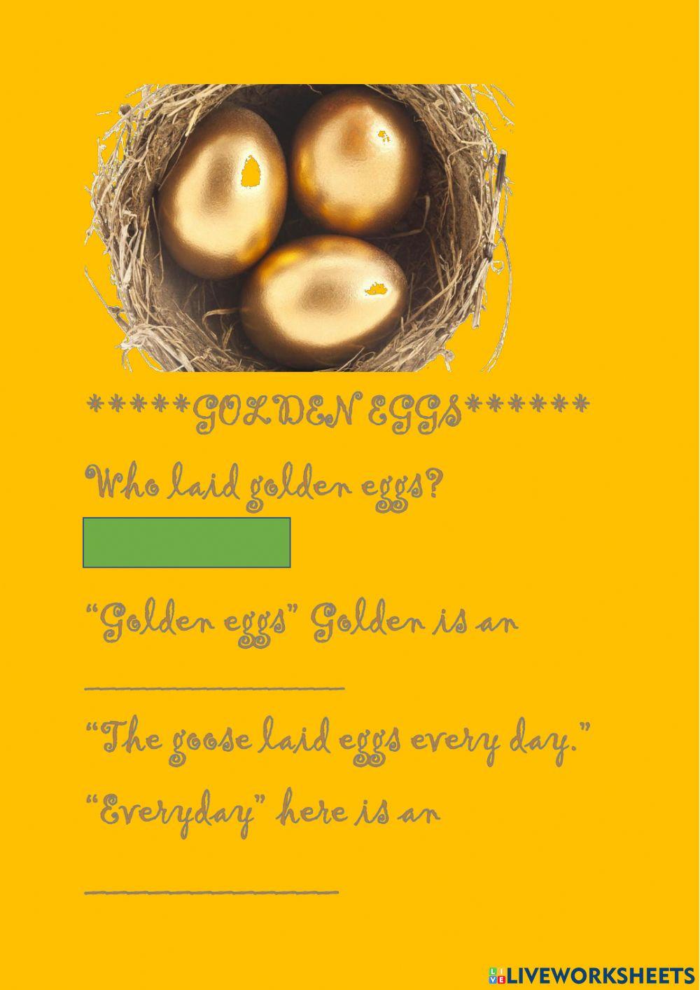 Golden Eggs worksheet | Live Worksheets