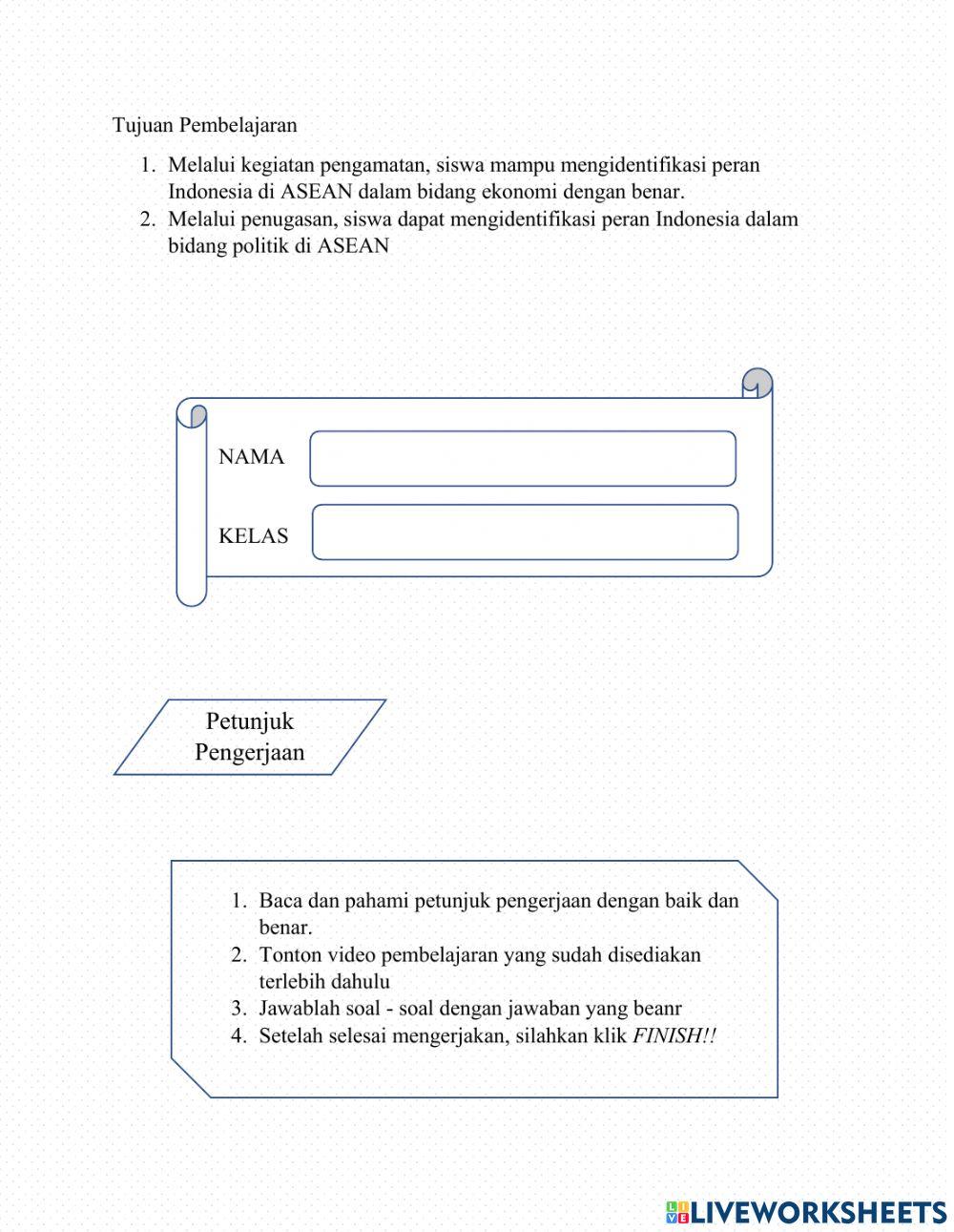 Asean interactive activity for 6 | Live Worksheets