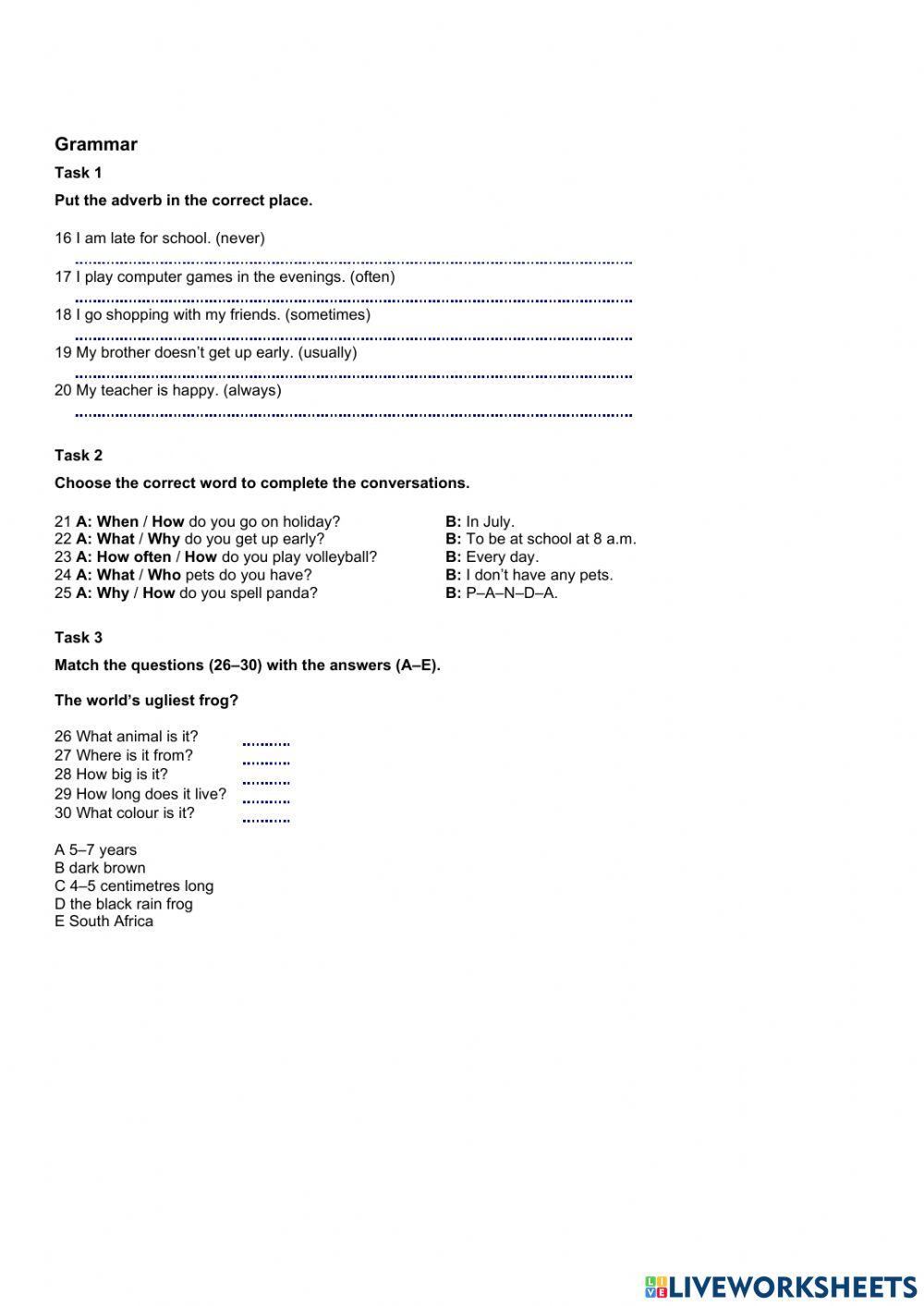 6613844 | Gold Experience A1: Unit 3: Animal magic