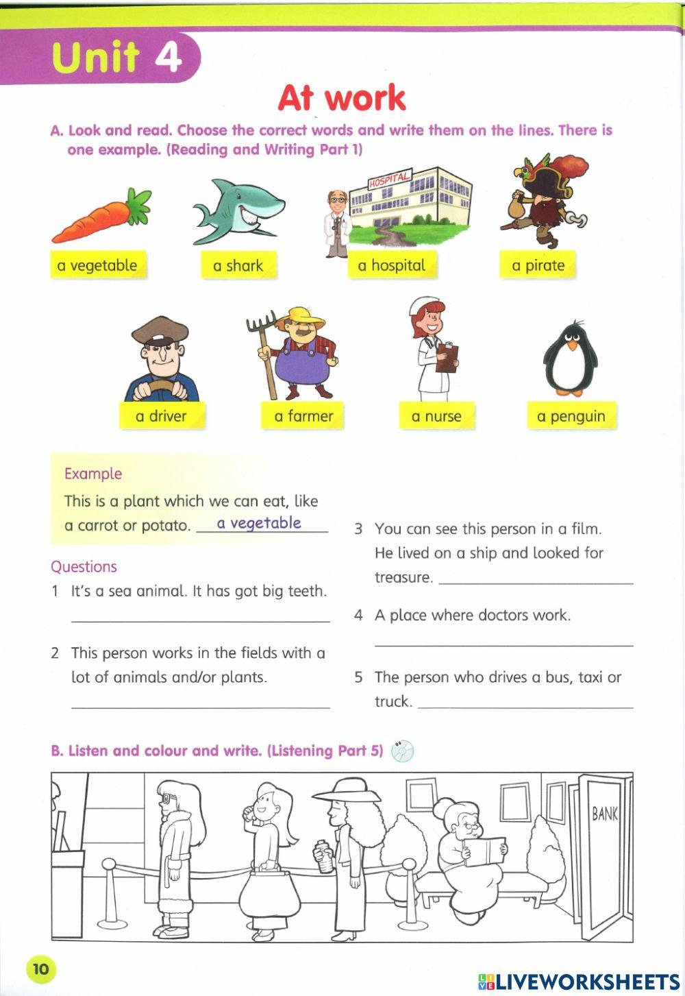 Go movers unit 4 worksheet | Live Worksheets