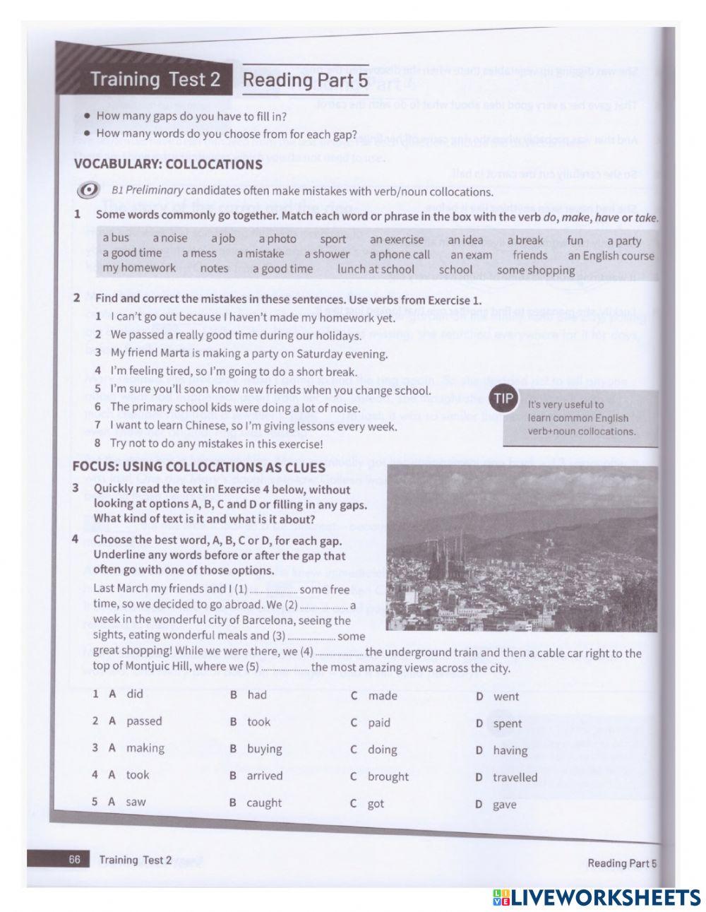 B1 Preliminary Reading Part 5 Test 2 online exercise for | Live Worksheets