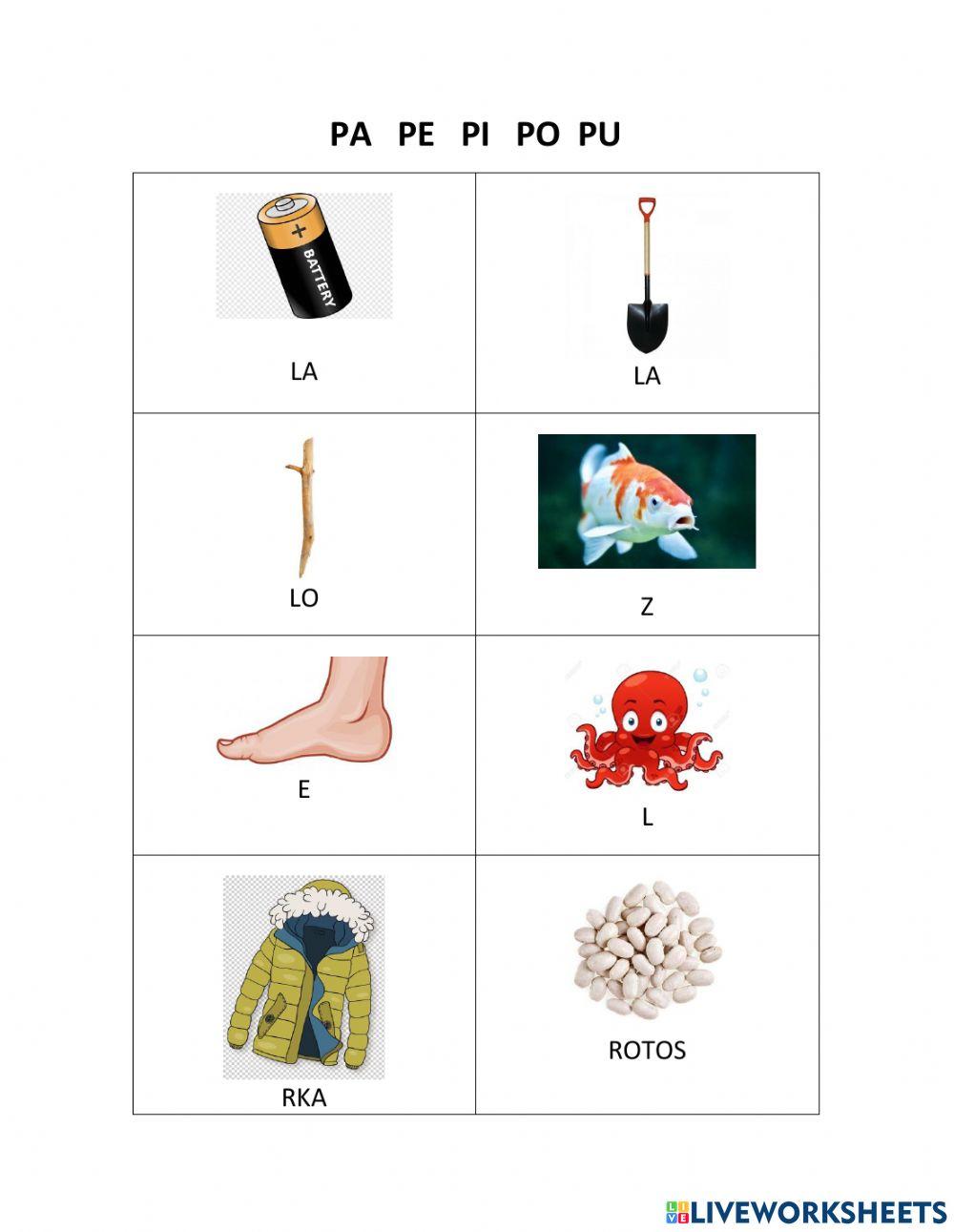 Letra p | AlexandraMunoz | Live Worksheets