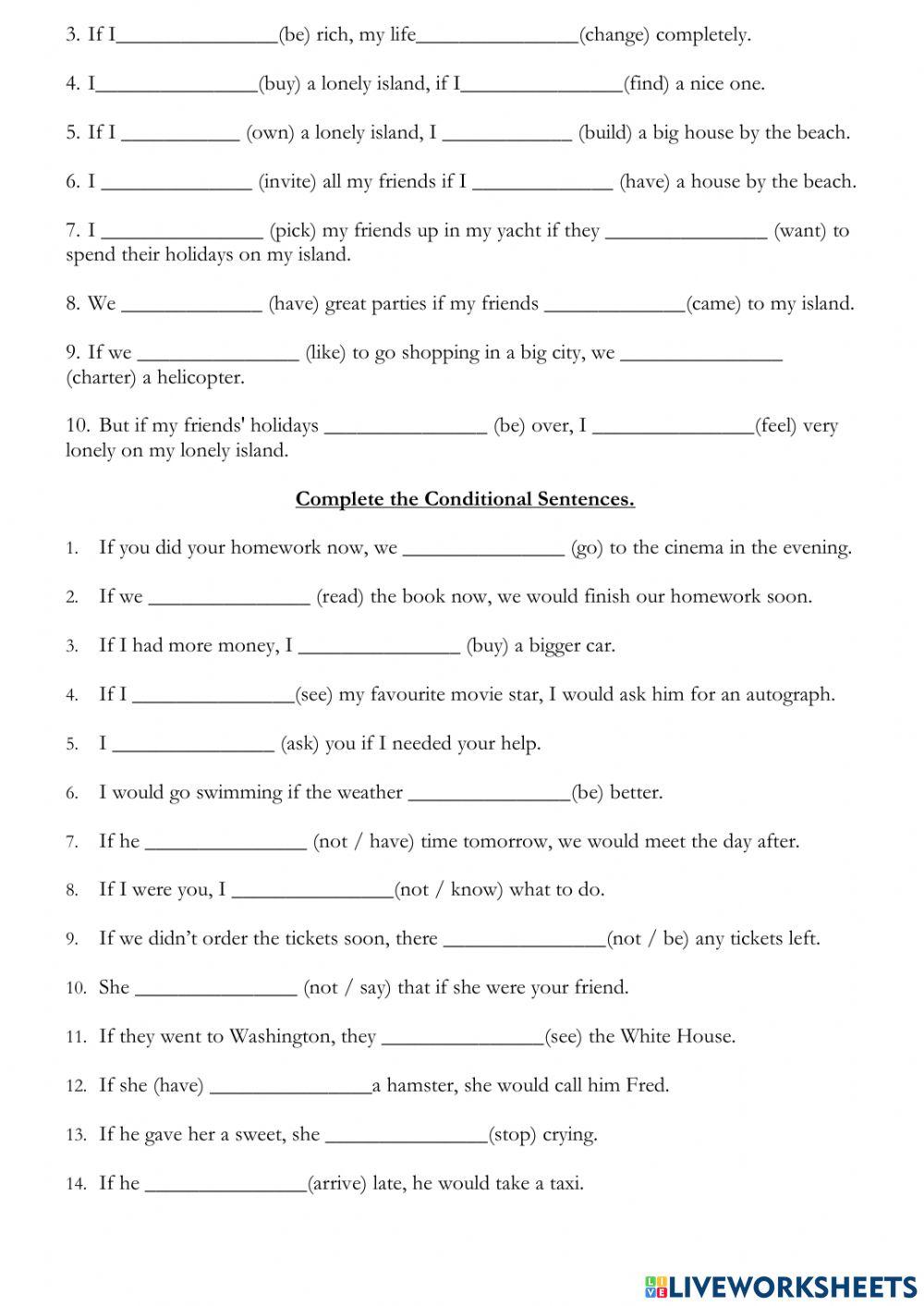 1046919 | Second conditional | akkassha | LiveWorksheets