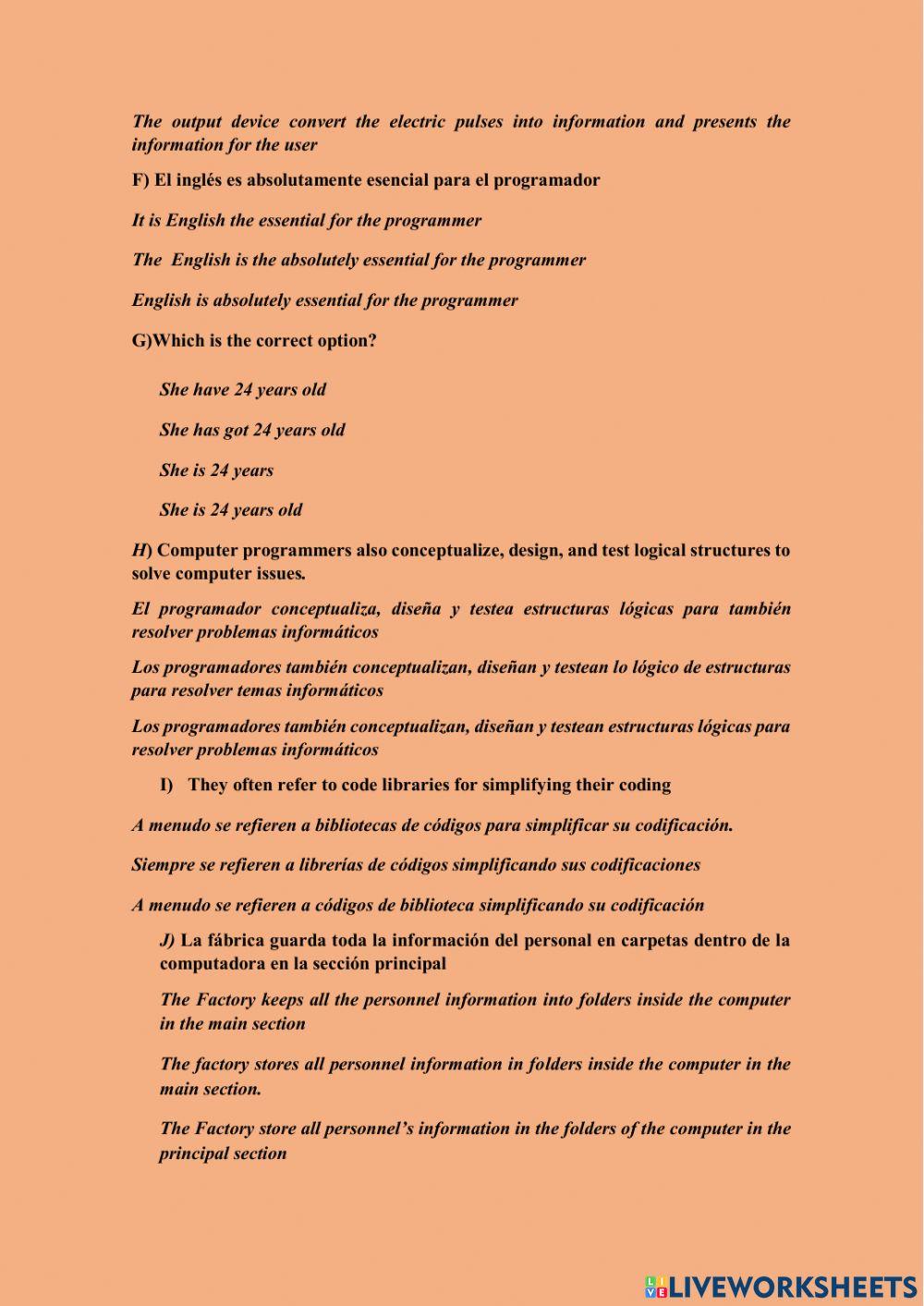 TECHNICAL ENGLISH EXAM 2 .TUP online exercise for | Live Worksheets