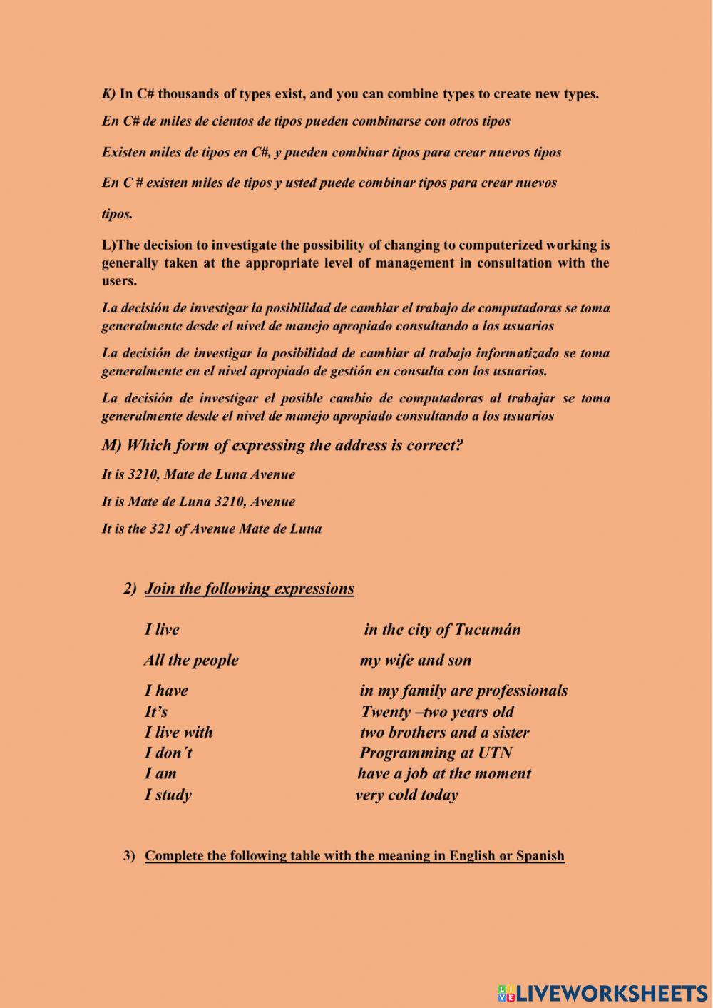 TECHNICAL ENGLISH EXAM 2 .TUP online exercise for | Live Worksheets