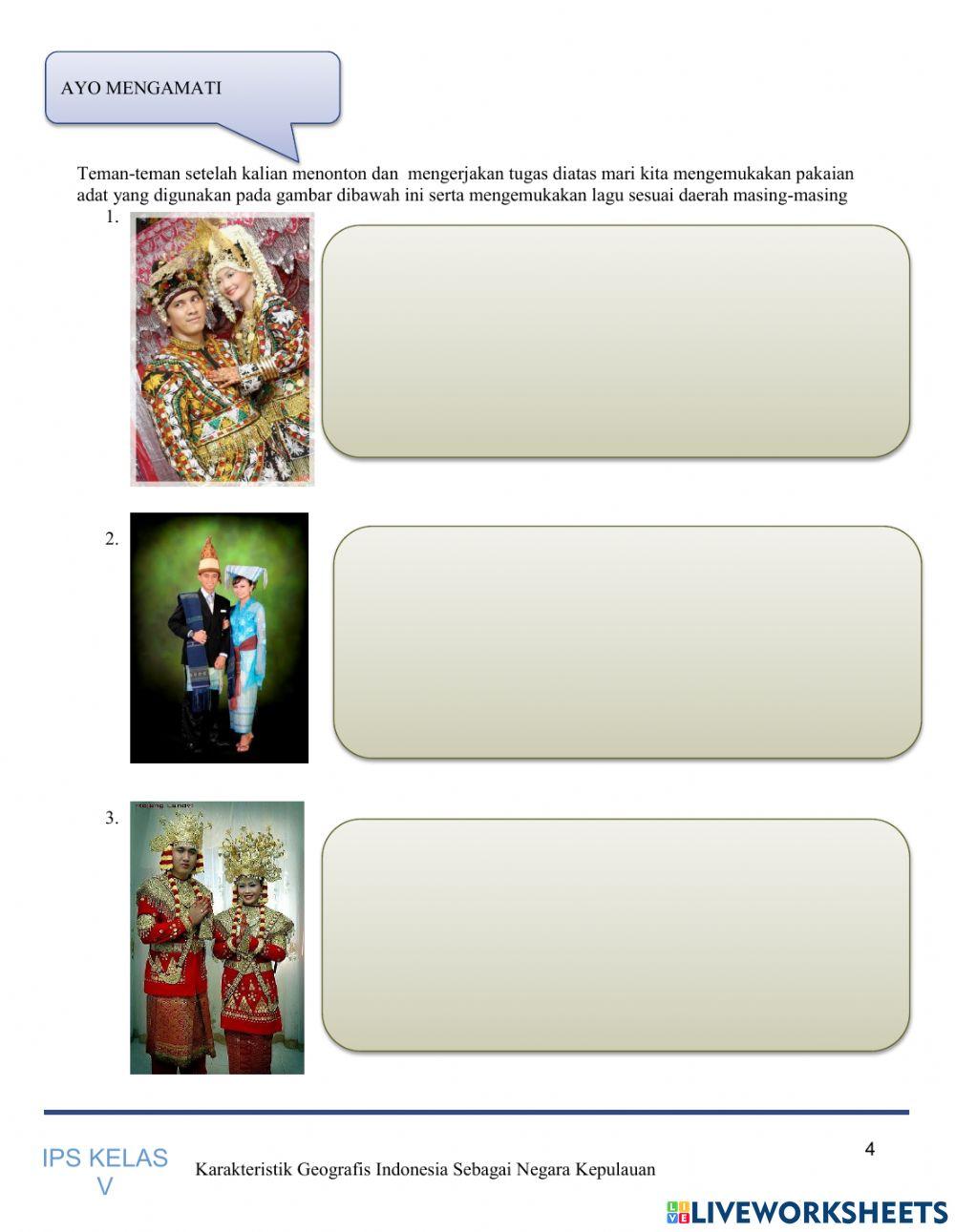 Karakteristik geografis dari segi budaya worksheet | Live Worksheets