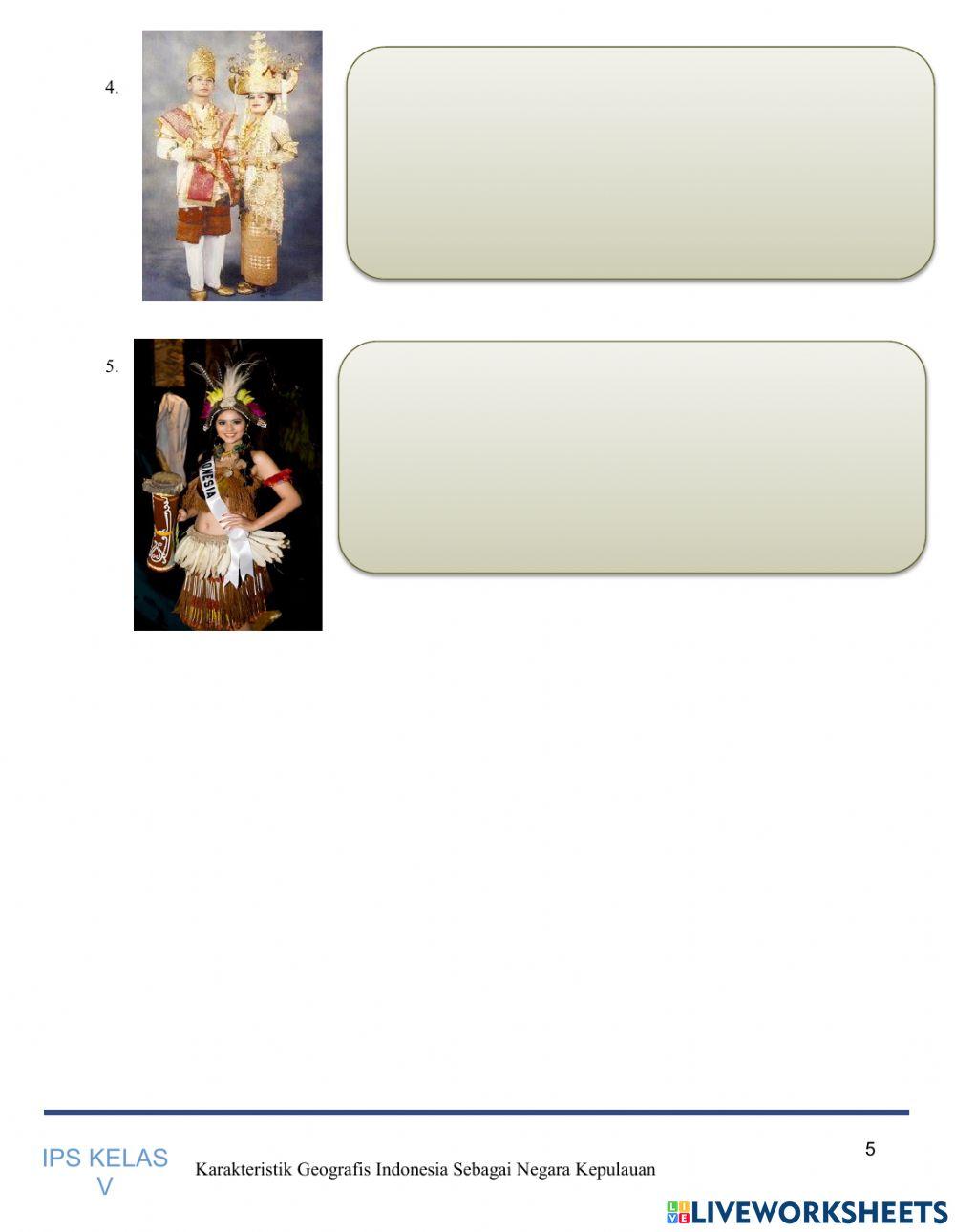 Karakteristik geografis dari segi budaya worksheet | Live Worksheets