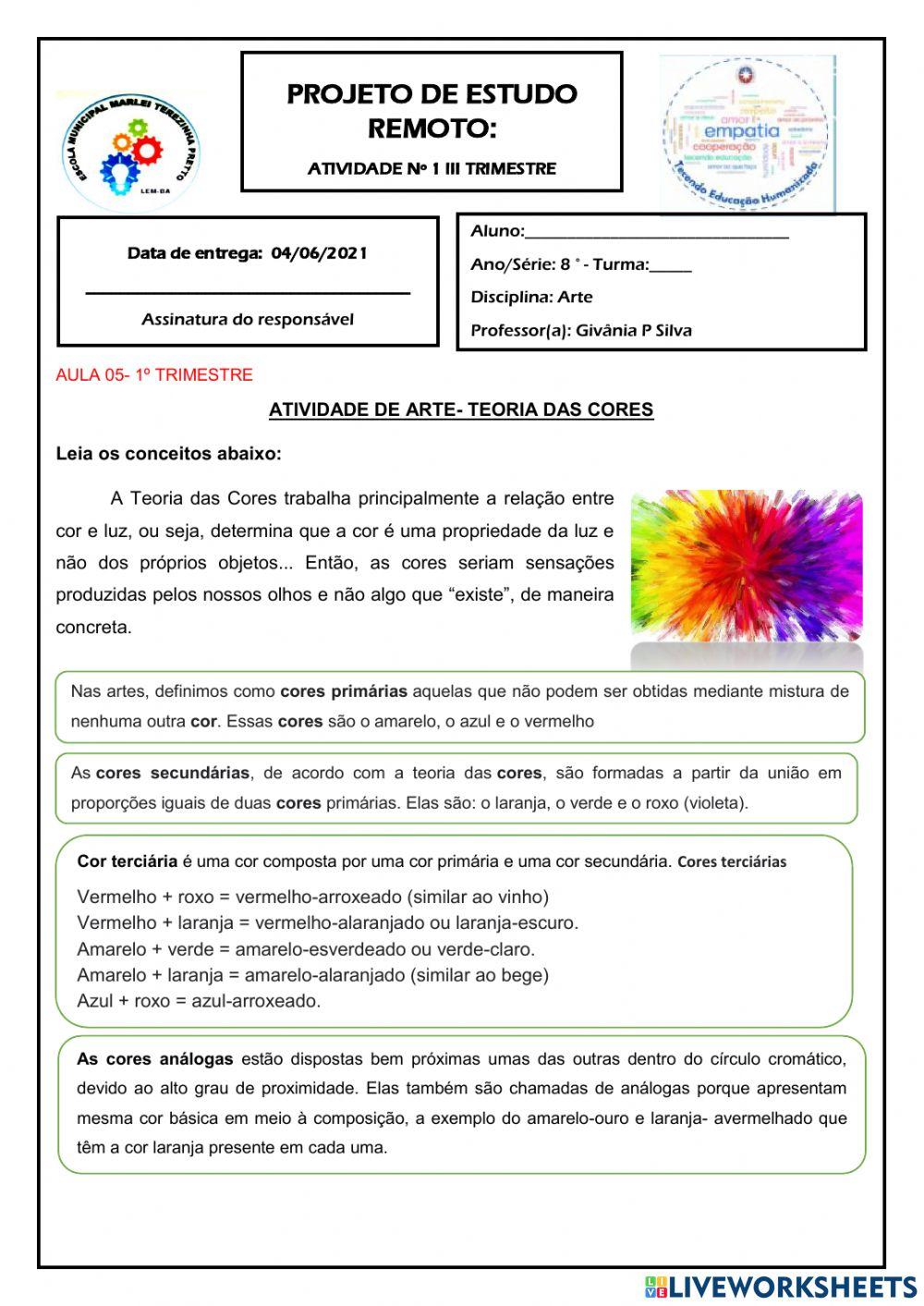 Exercícios De Pintura Com Teoria Das Cores