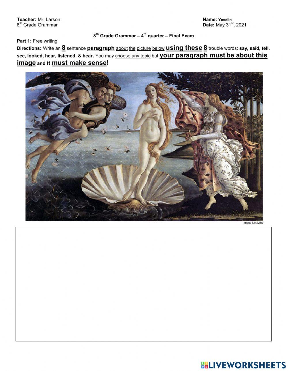 8th Grade Grammar Final interactive activity for 8 | Live Worksheets