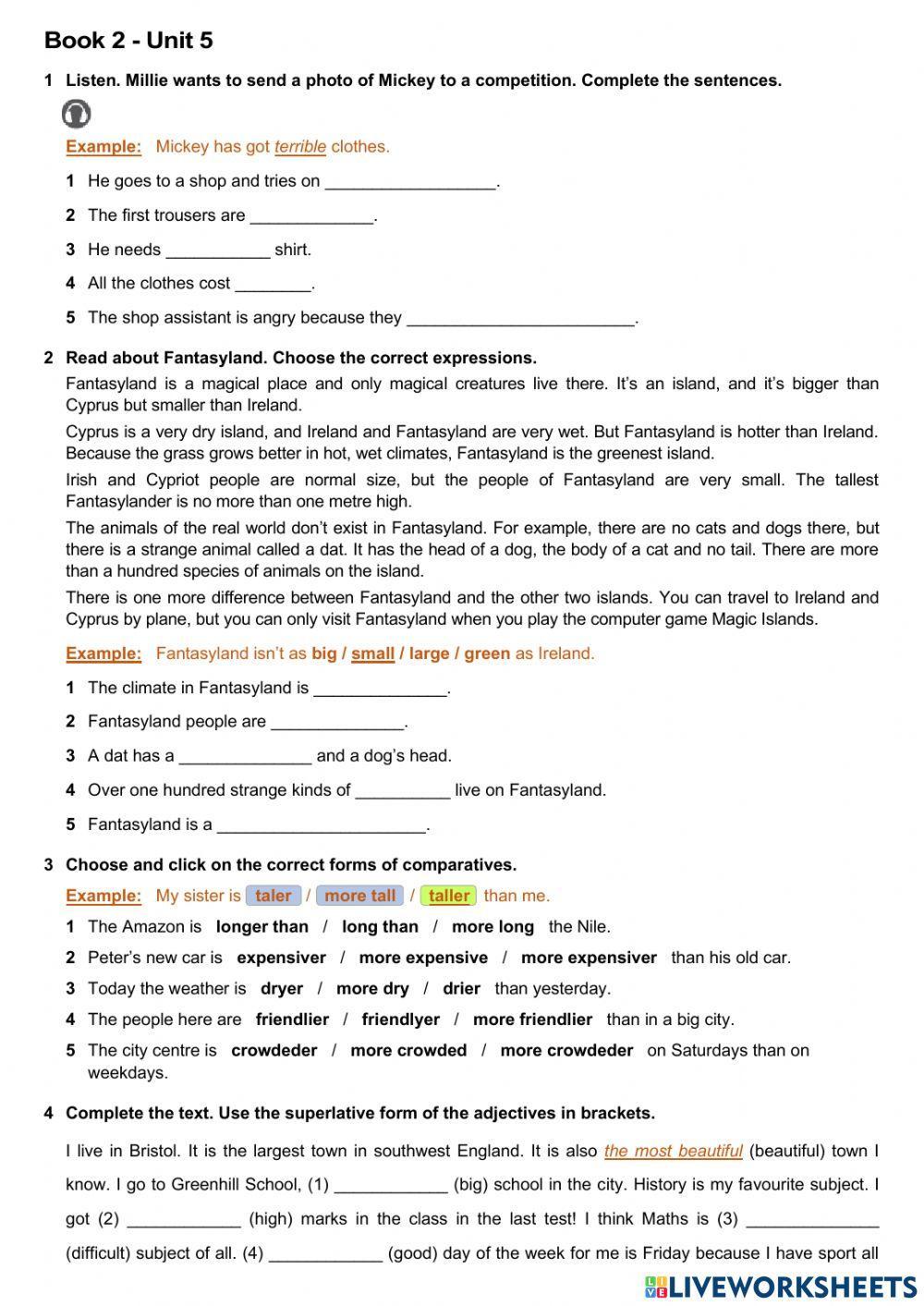 P2-Unit 5 | Free Interactive Worksheets | 5378858
