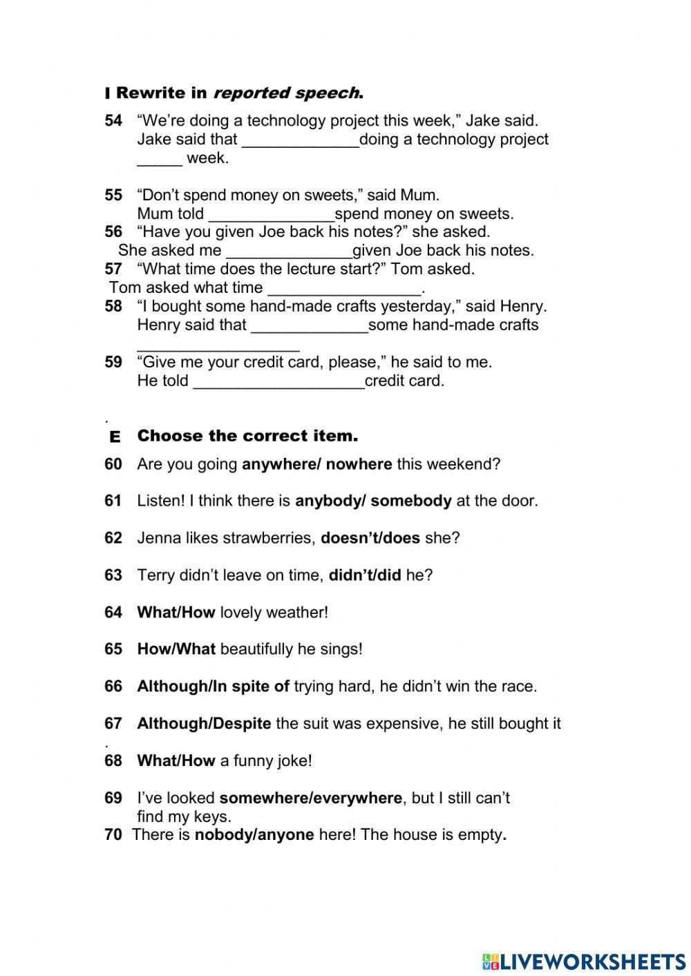 1048218 | Intermediate test | lefteris | LiveWorksheets