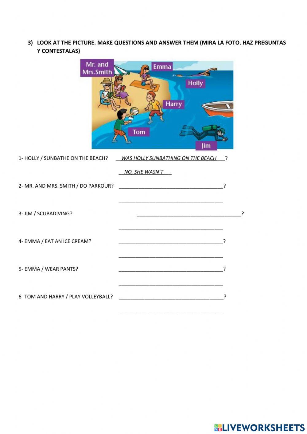 Past Continuous online exercise for 3rd year | Live Worksheets