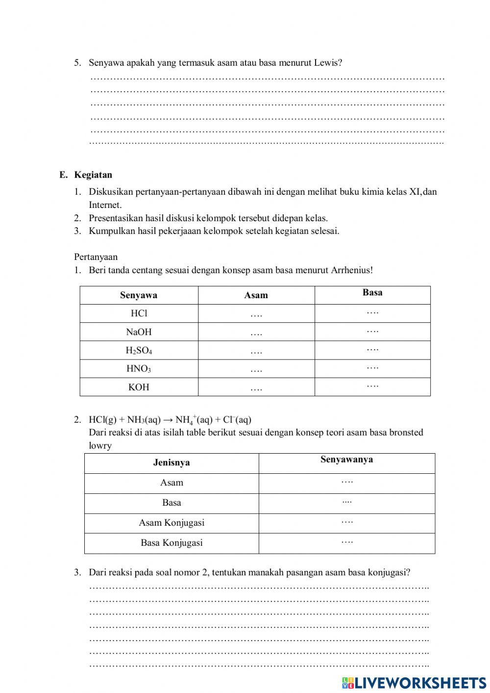 LKPD Asam Basa final worksheet | Live Worksheets