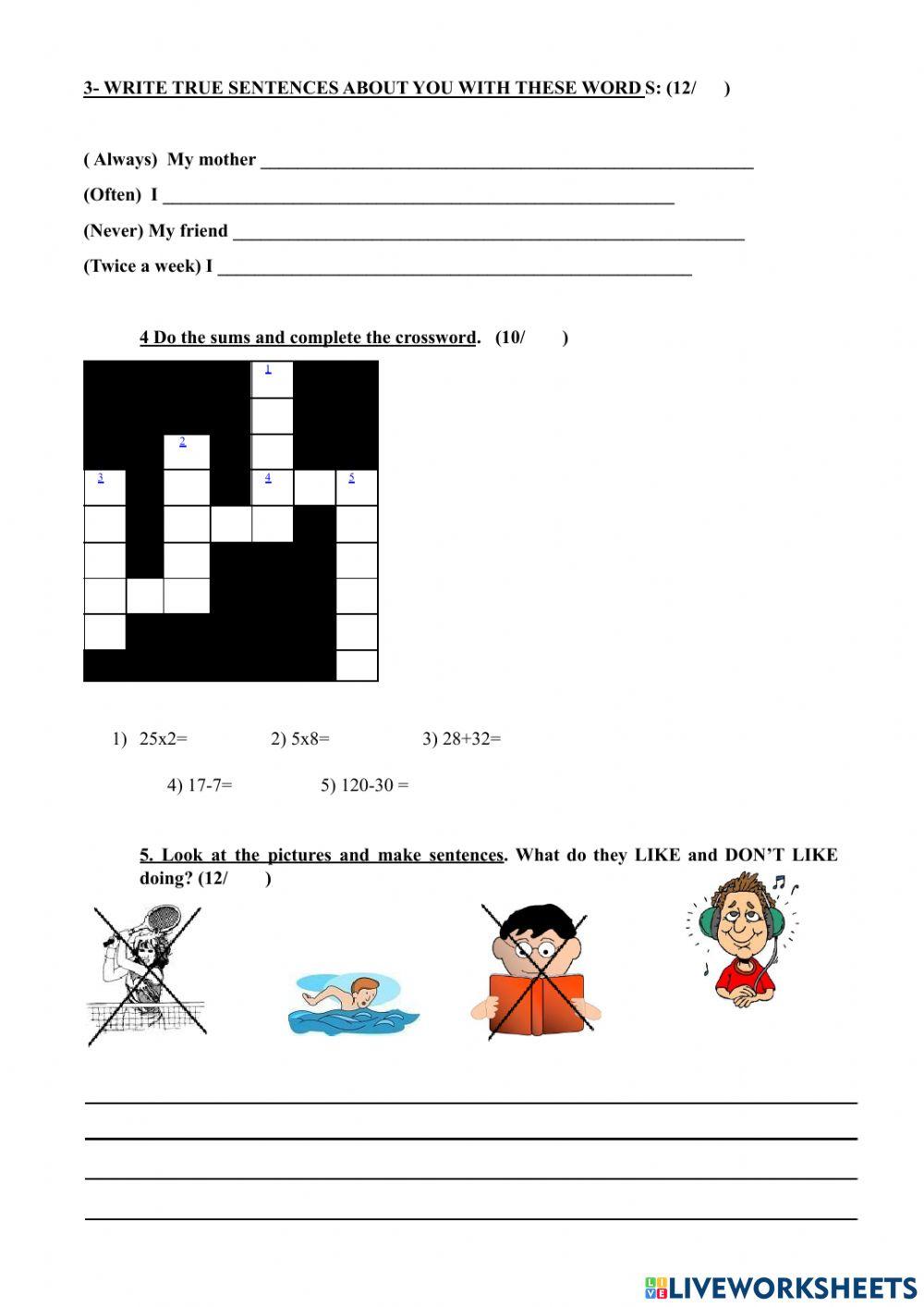 First term test - 4 grade worksheet | Live Worksheets