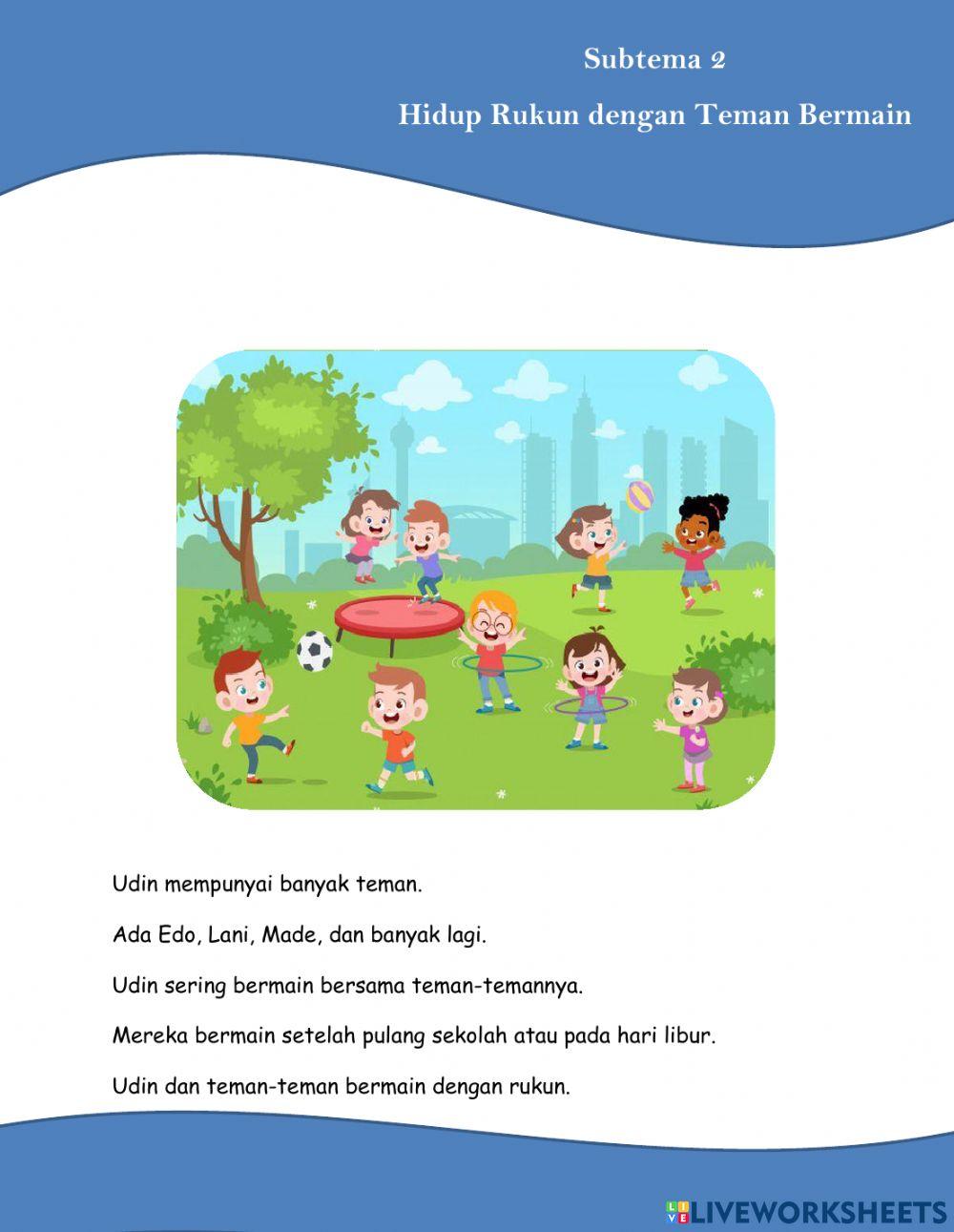 Hidup rukun worksheet | Live Worksheets