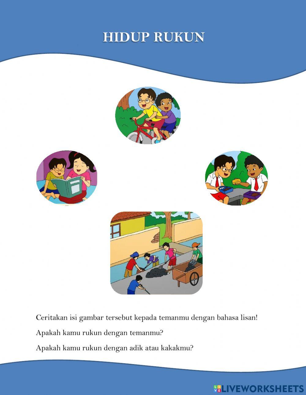 Hidup rukun interactive worksheet | Live Worksheets