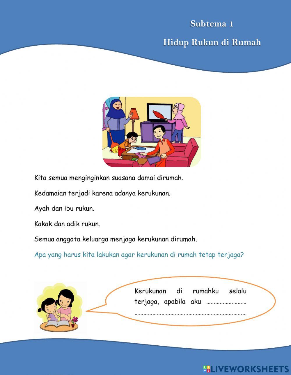 Hidup rukun interactive worksheet | Live Worksheets