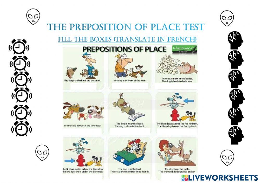 Prepositions of place online exercise for 10th | Live Worksheets