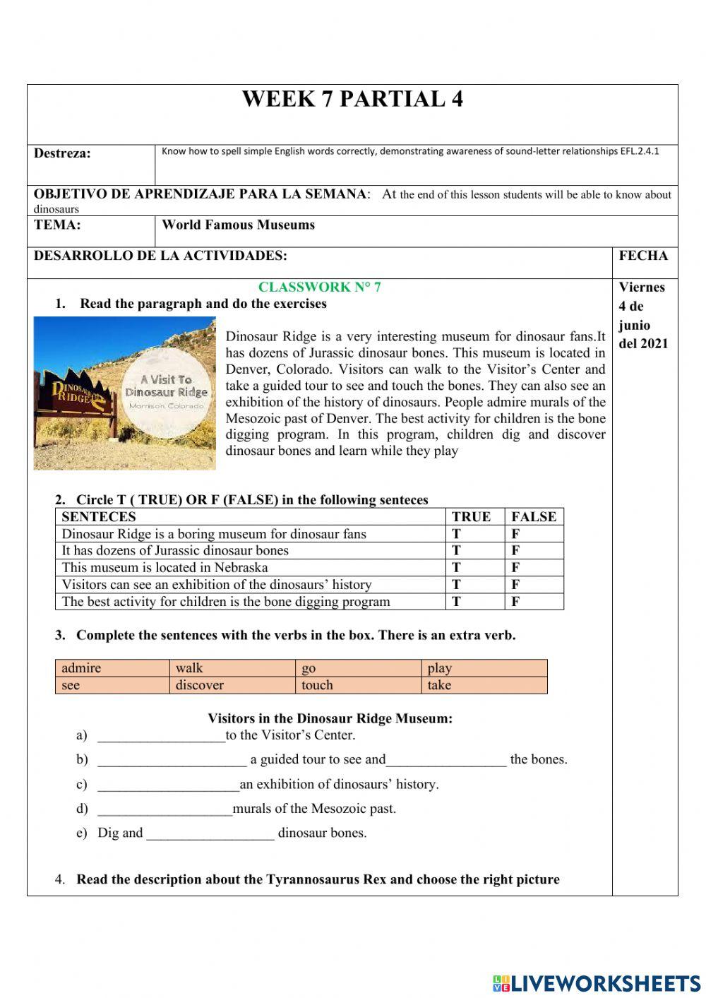 World famous museum worksheet | Live Worksheets