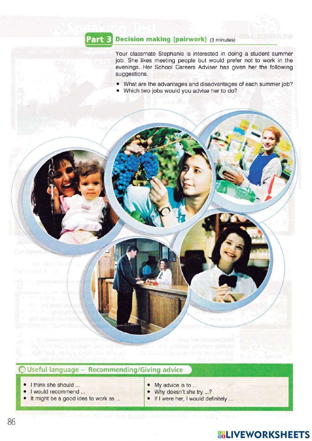 FCE Speaking Te… | Free Interactive Worksheets | 2300072