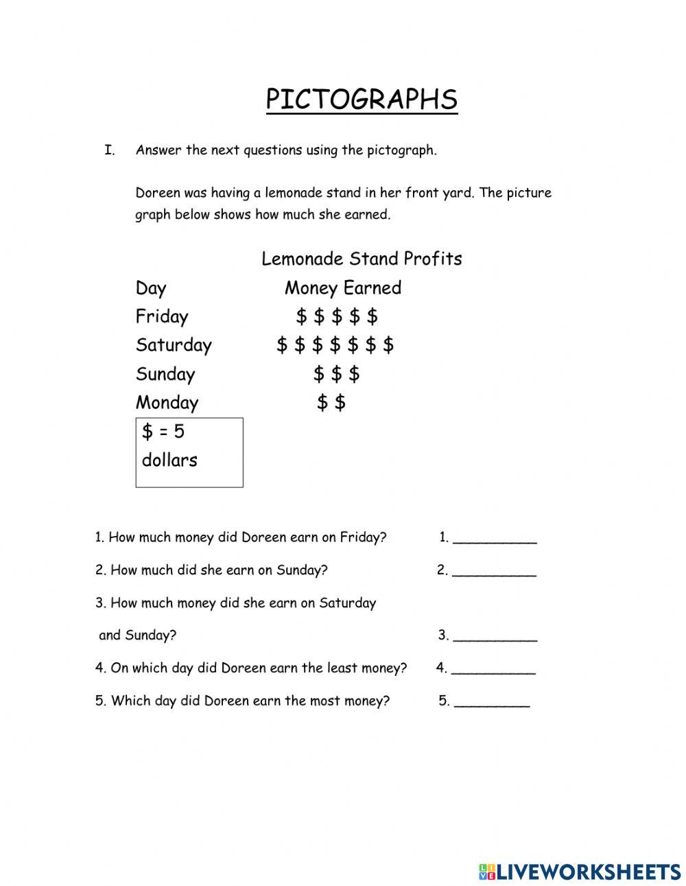 Pictographs activity | Live Worksheets