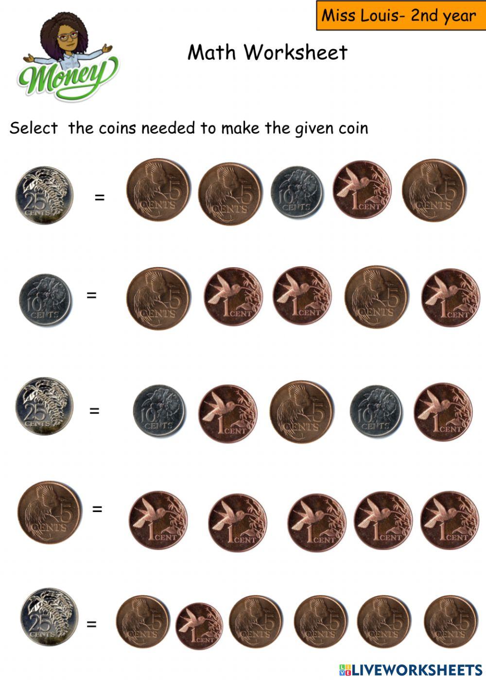 Money online exercise for 1 | Live Worksheets