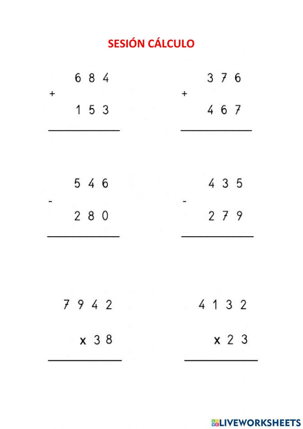 Operaciones básicas online pdf worksheet | Live Worksheets Operaciones básicas online pdf worksheet | Live Worksheets