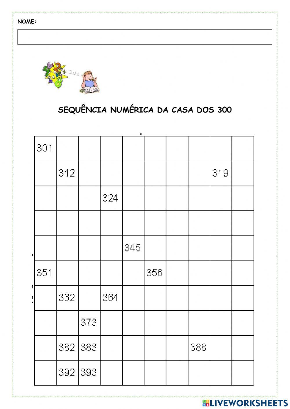 Numerais De 300 A 400 - RETOEDU