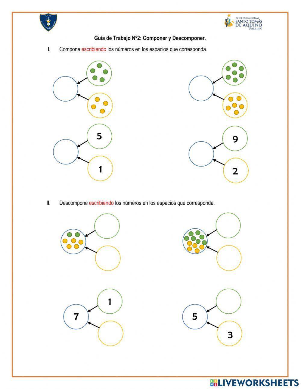 Componer y descomponer online activity | Live Worksheets