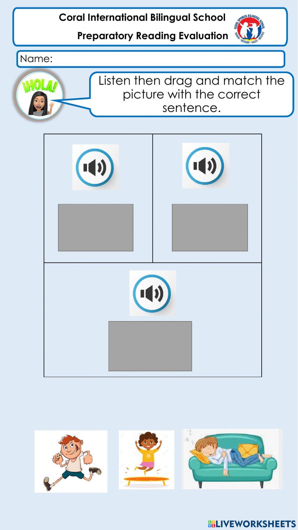 Evaluación online exercise for Preparatory | Live Worksheets