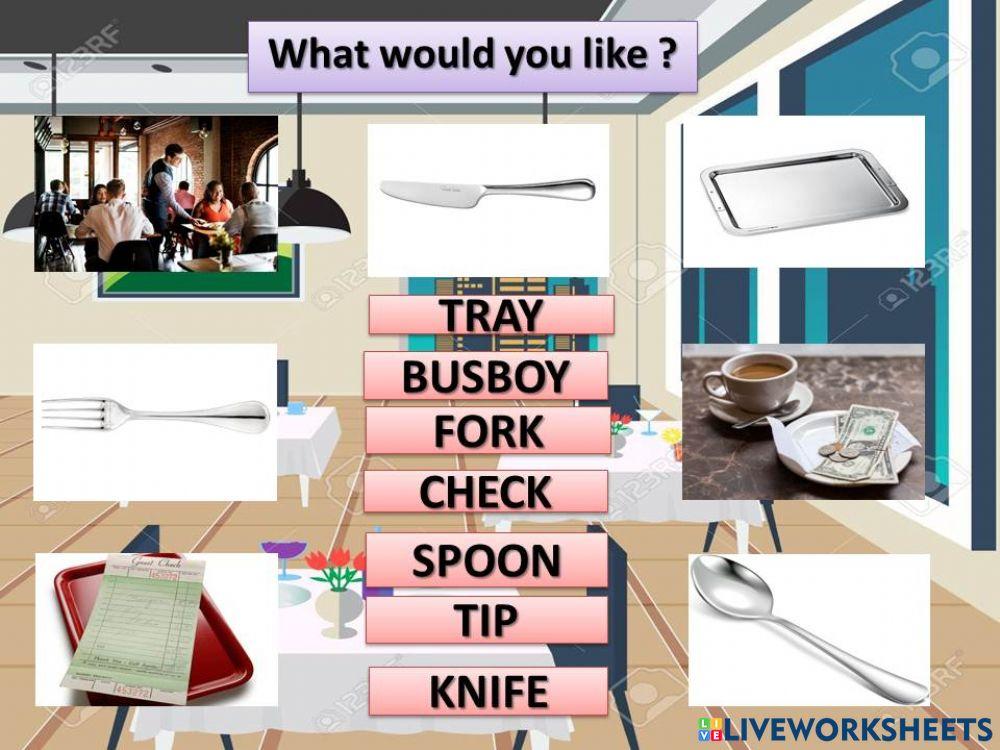 What would you like? Vocabulary worksheet | Live Worksheets