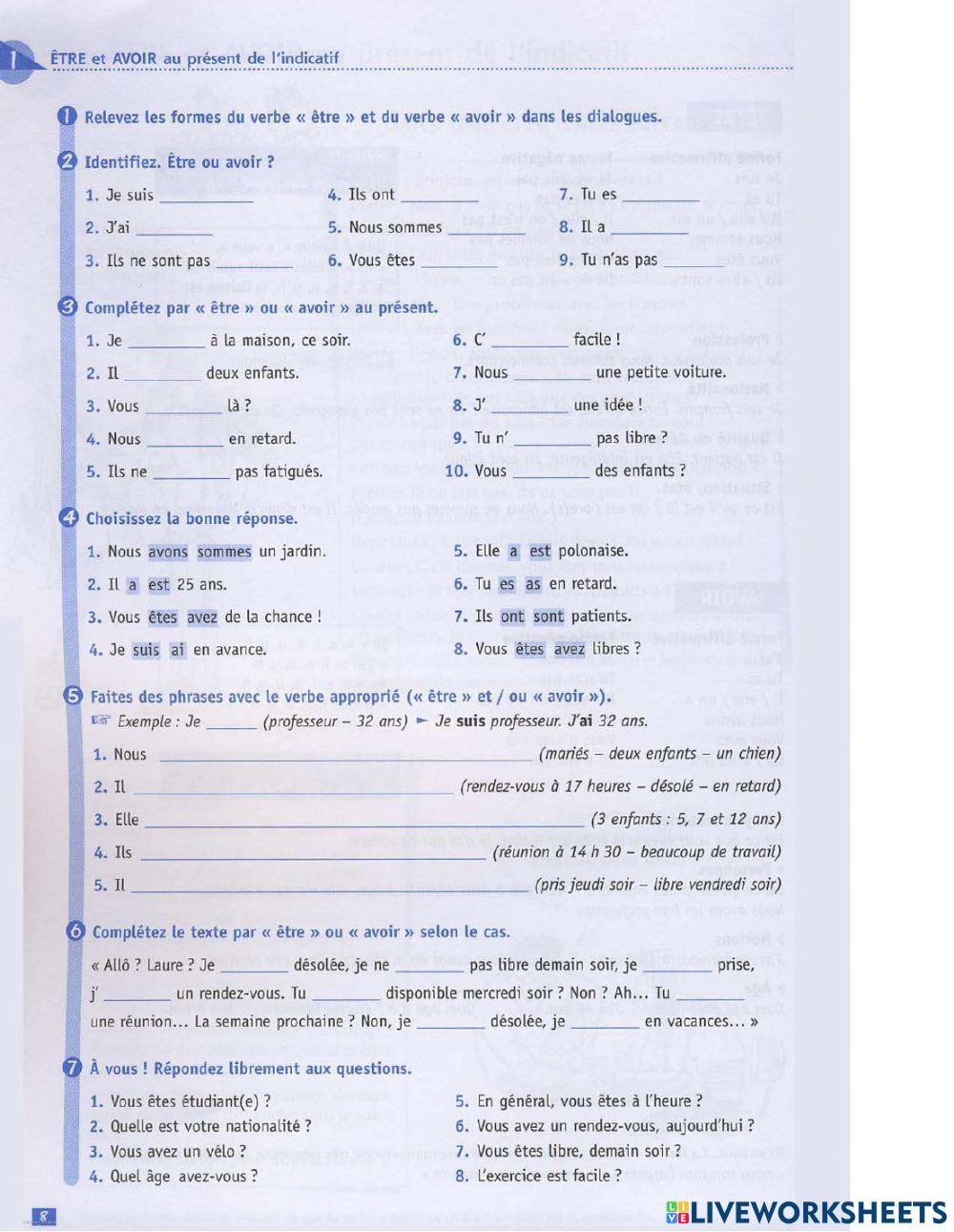 Francés básico | Free Interactive Worksheets | 970286