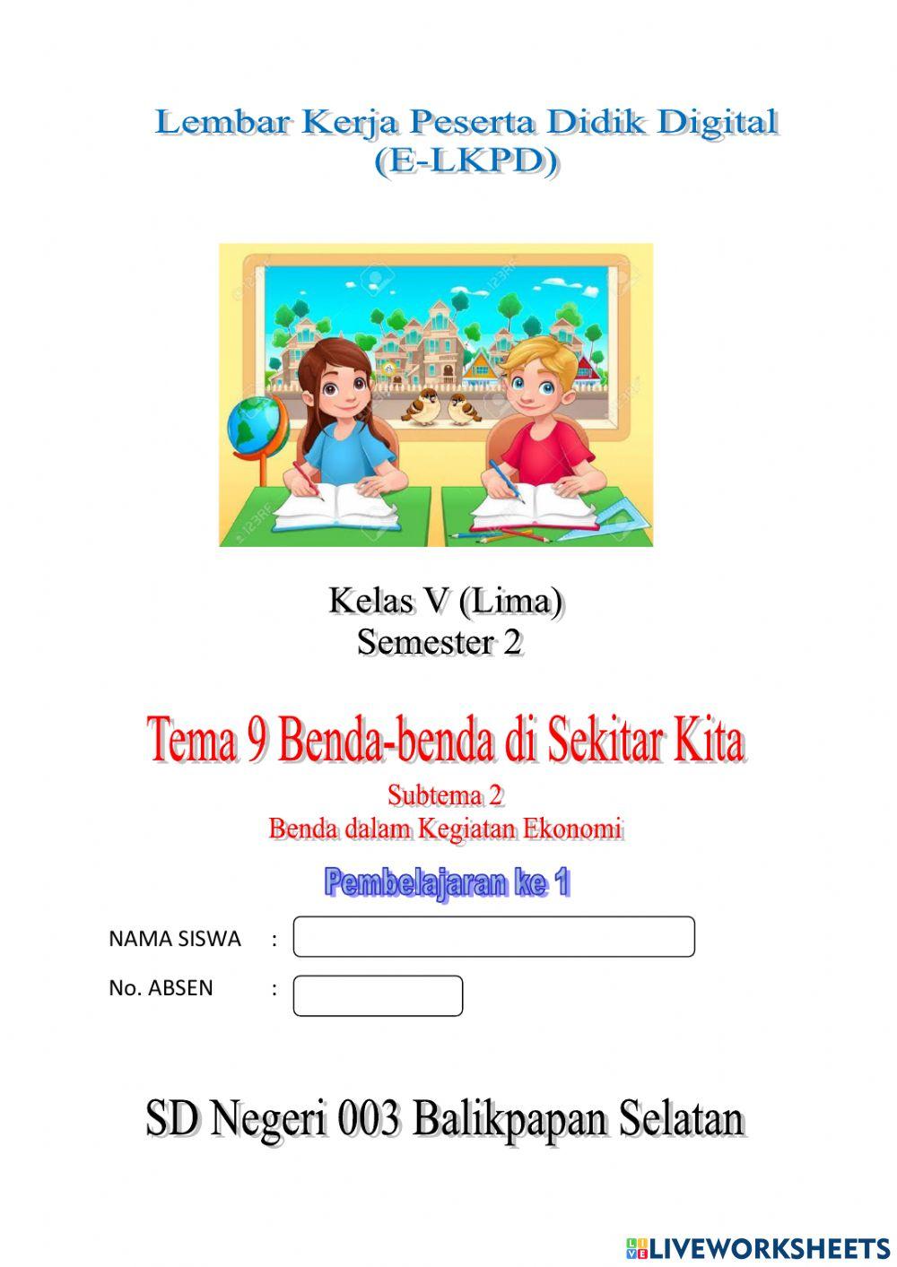 LKPD Tema 9 Sem 2 online exercise for | Live Worksheets