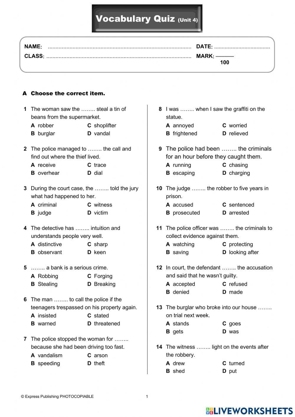 On Screen 3-Voc… | Free Interactive Worksheets | 6572811