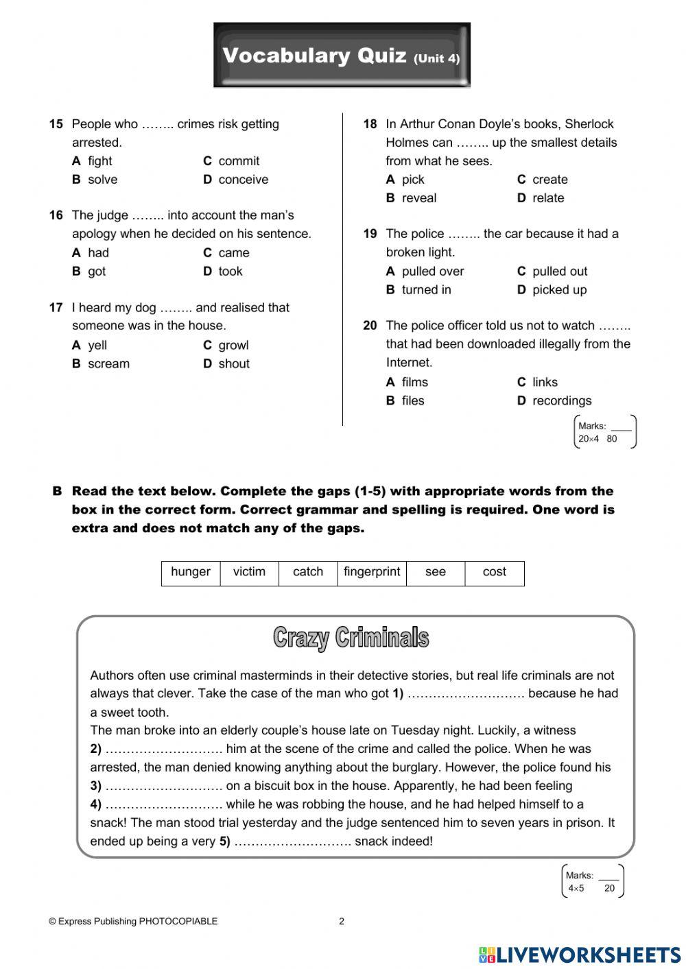 On Screen 3-Voc… | Free Interactive Worksheets | 6572811