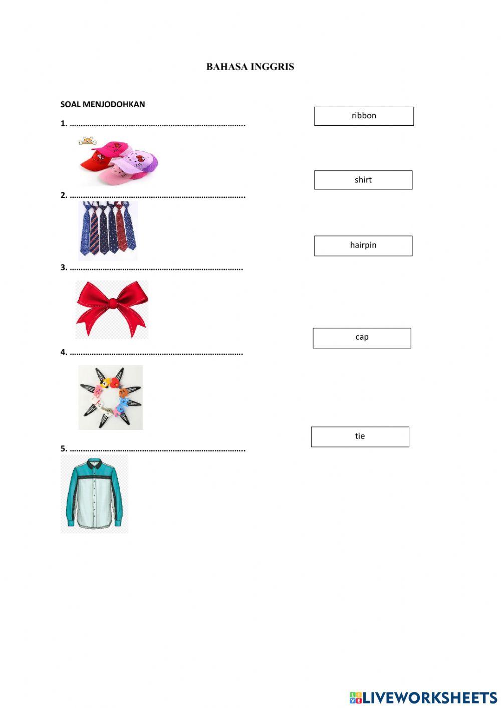 Bahasa Inggris worksheet for 5 | Live Worksheets