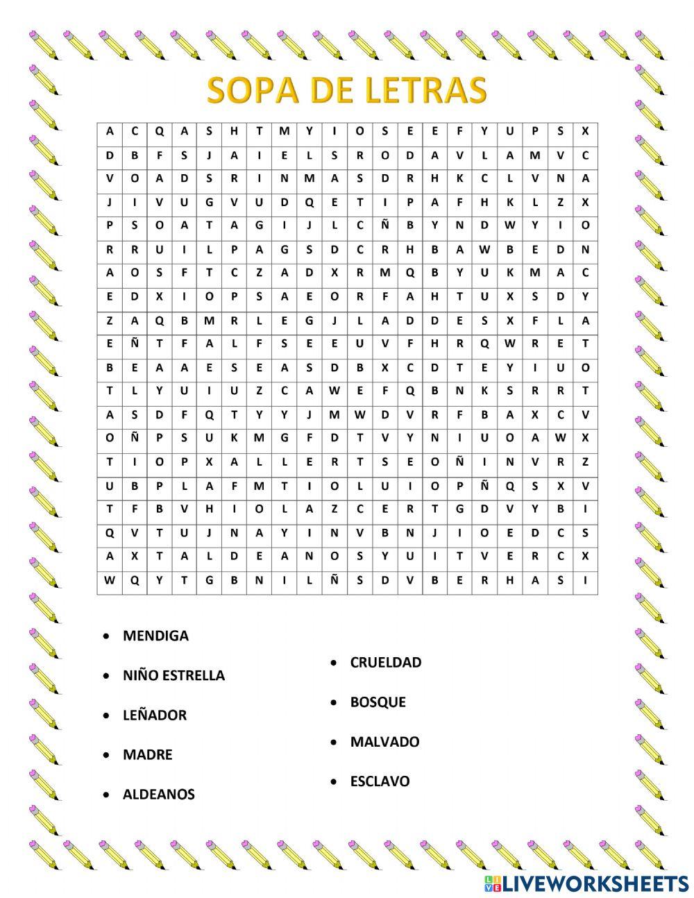 Sopa de letras online exercise for TERCERO | Live Worksheets
