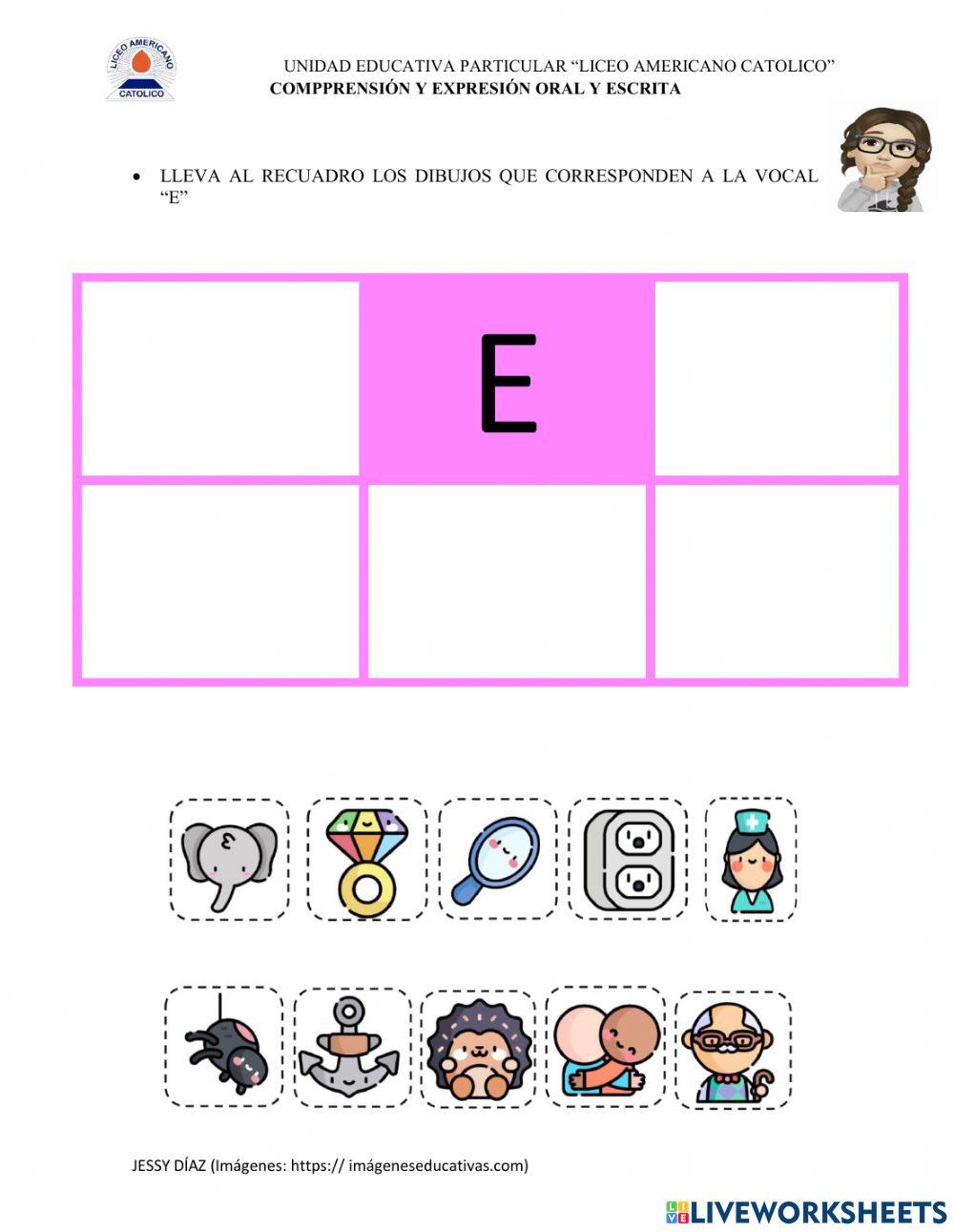 Vocal E e worksheet | Live Worksheets