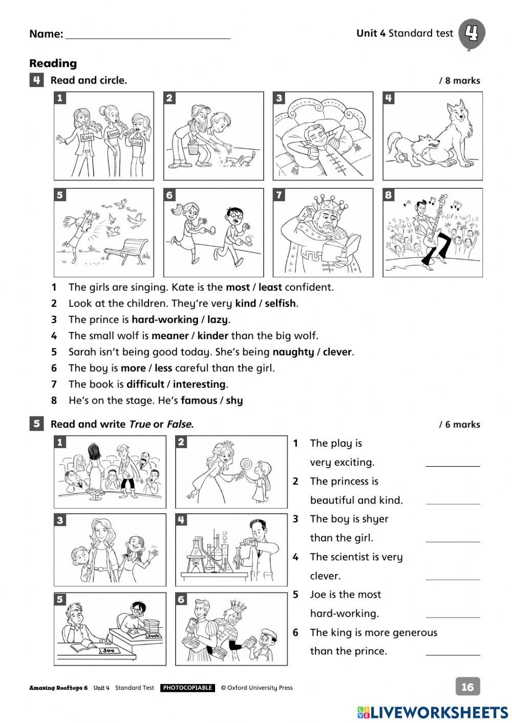 READING UNIT 4 | Free Interactive Worksheets | 6573645