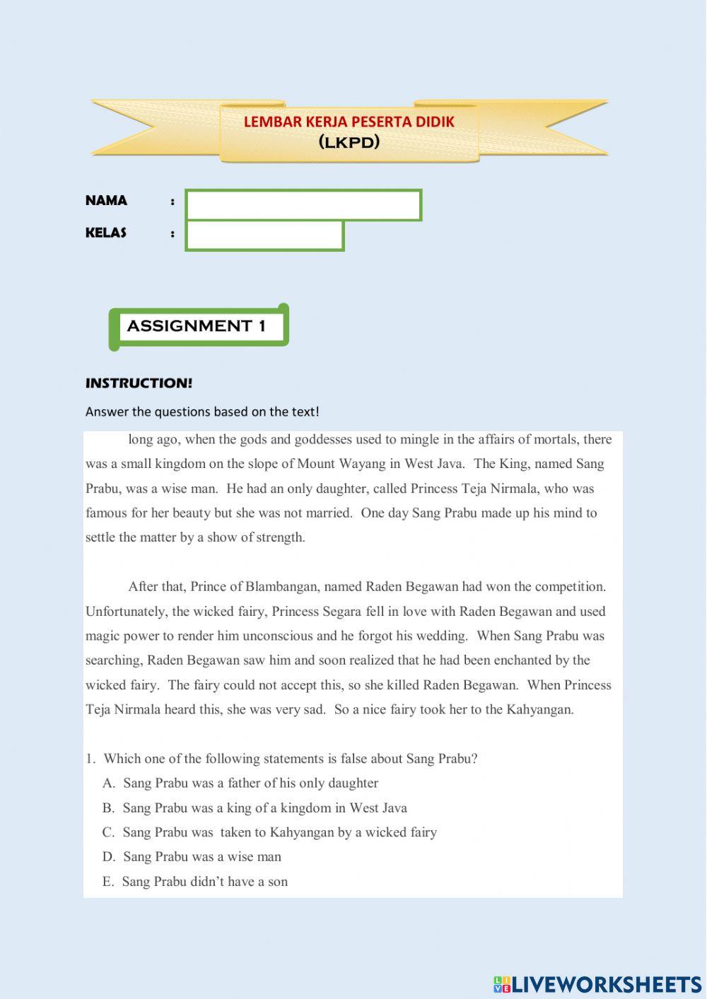 LKPD Narrative … | Free Interactive Worksheets | 973545