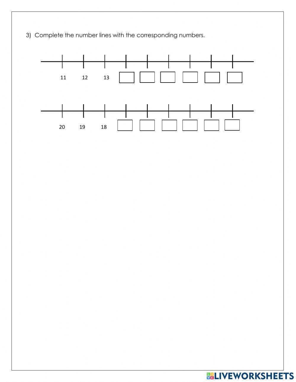 Number line 0511 | MoraGabi | Live Worksheets