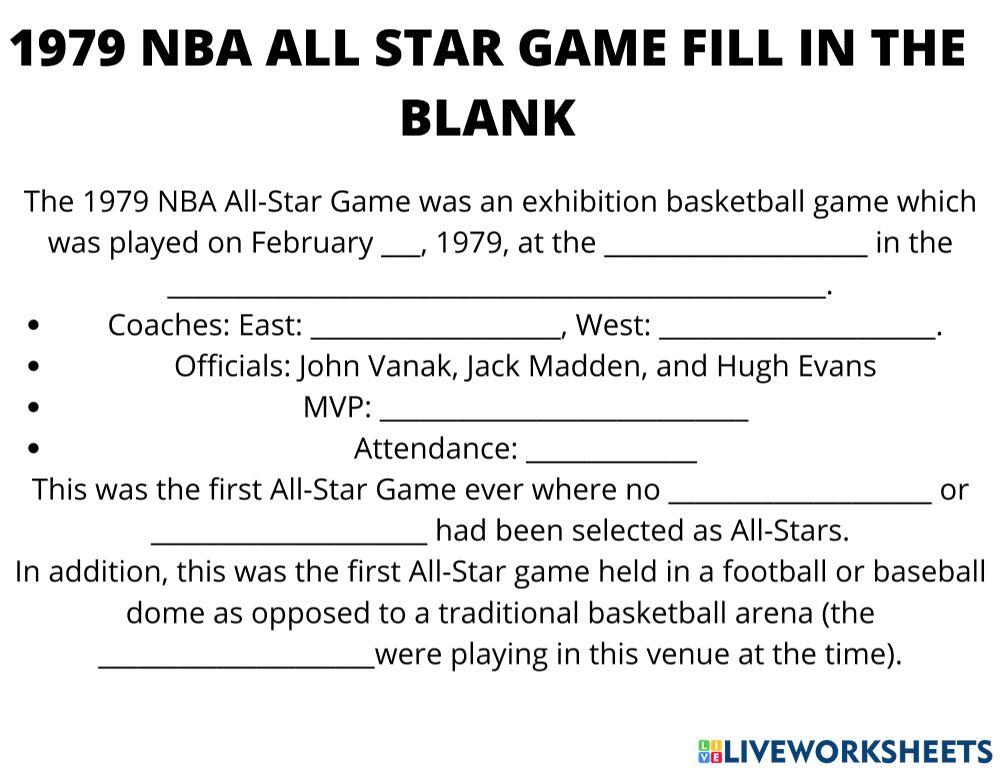 1979 nba all st… | Free Interactive Worksheets | 974447