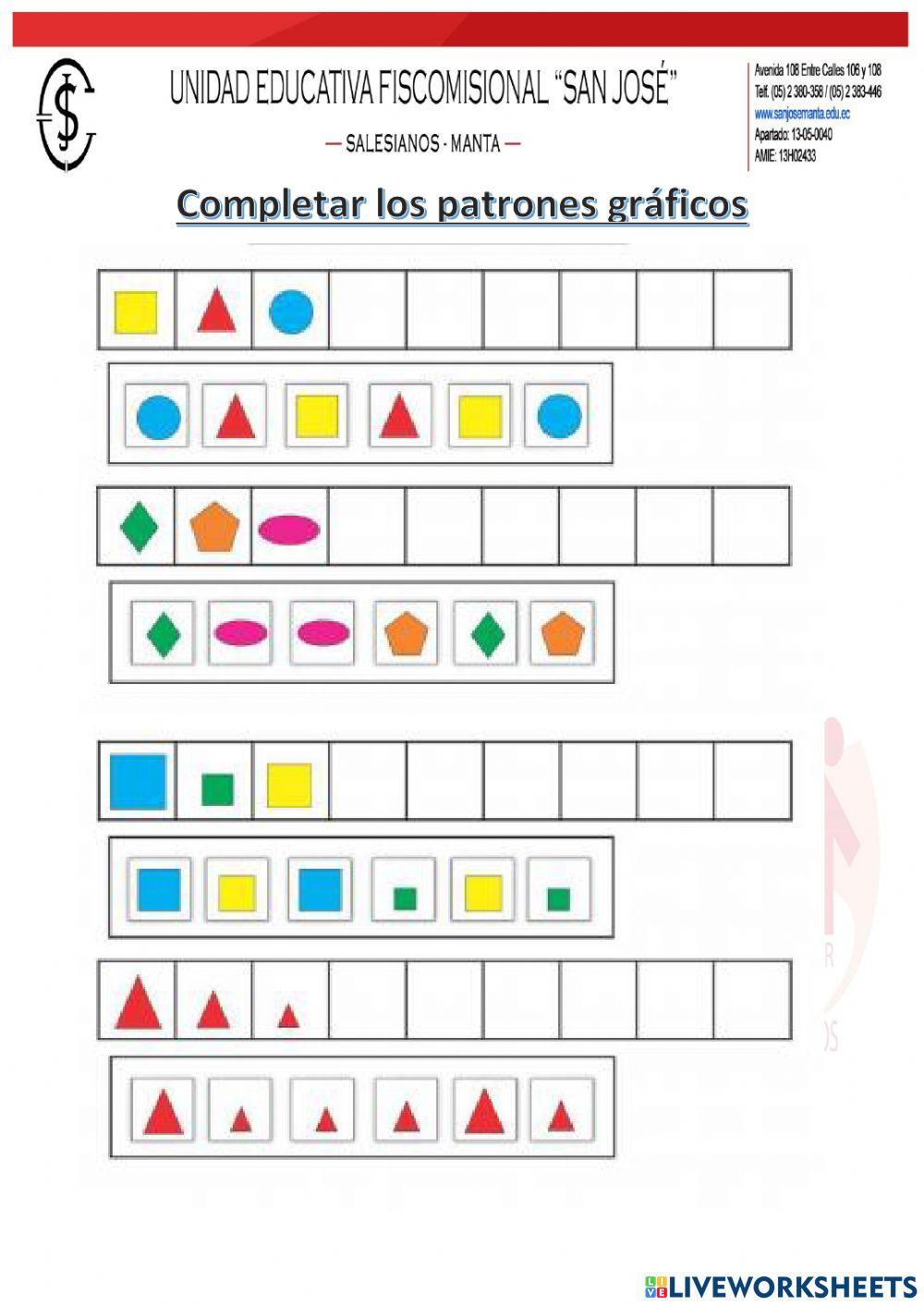 Patrones gráficos 1 worksheet | Live Worksheets