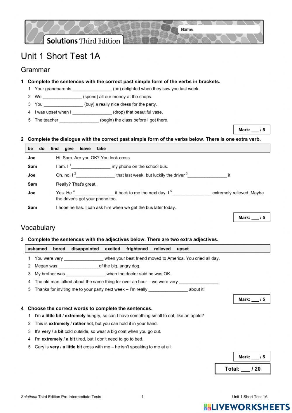 3M past simple 4998522 | stechova | Live Worksheets